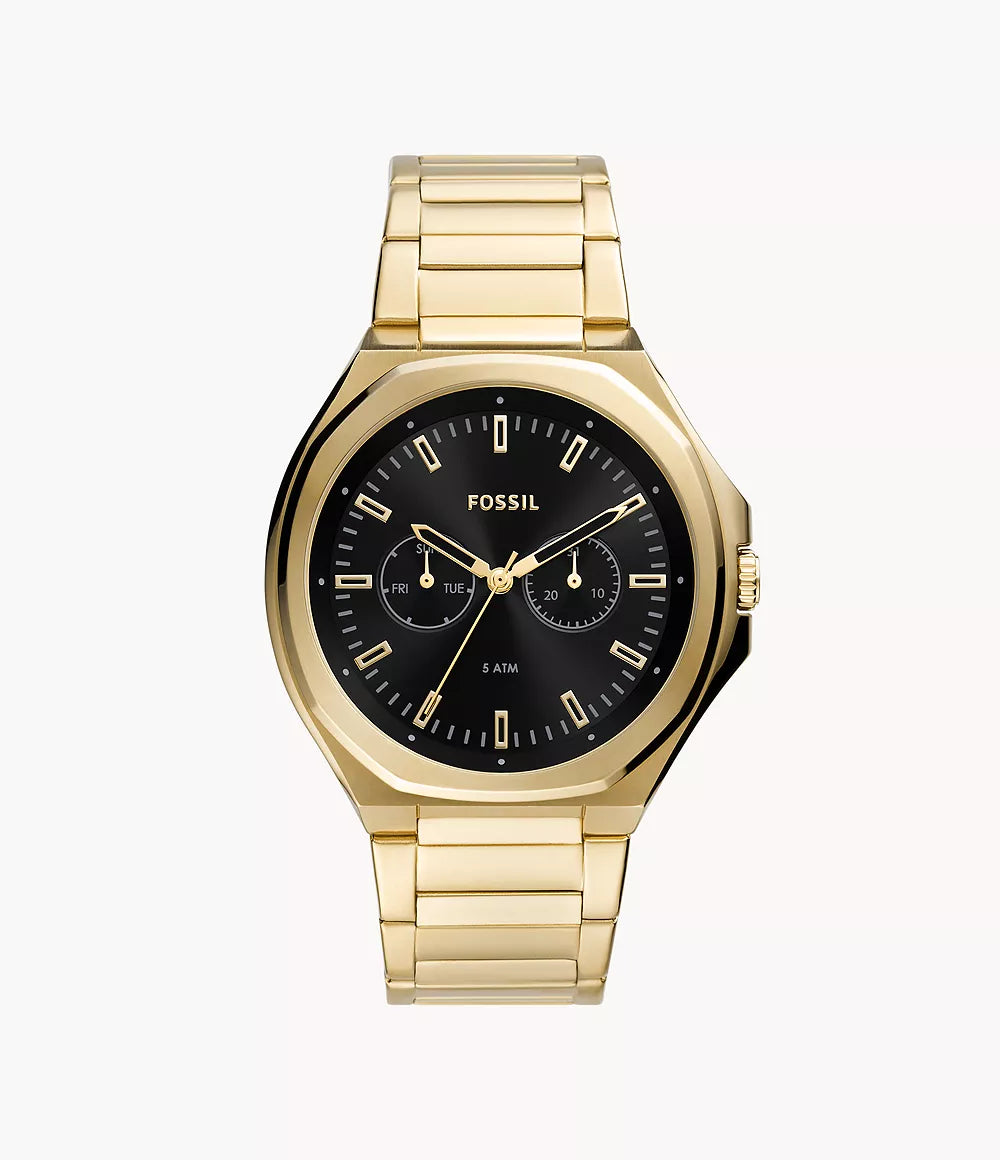 Fossil Evanston Multifunction Gold-Tone Stainless Steel Watch – Watch ...
