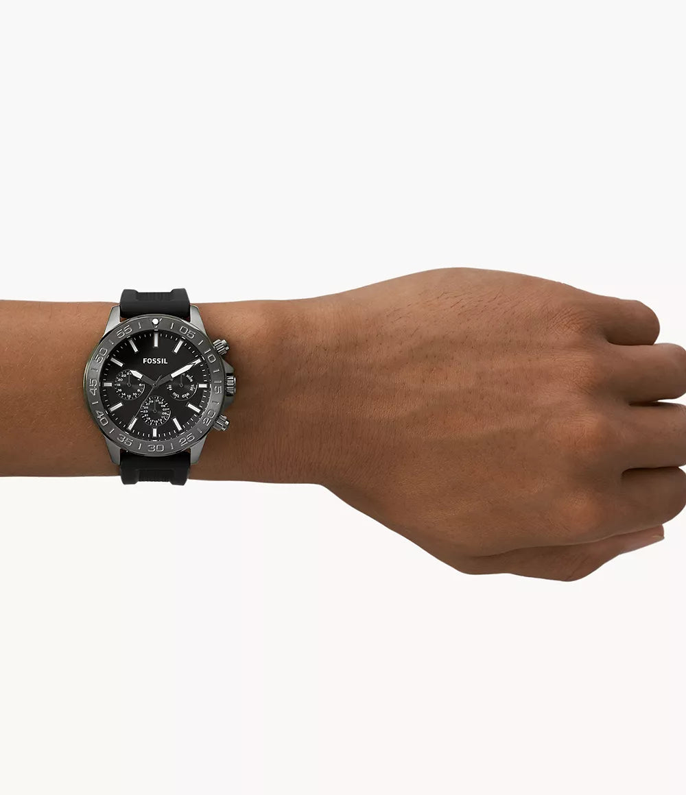 Fossil Bannon Multifunction Black Silicone Watch – Watch Therapy